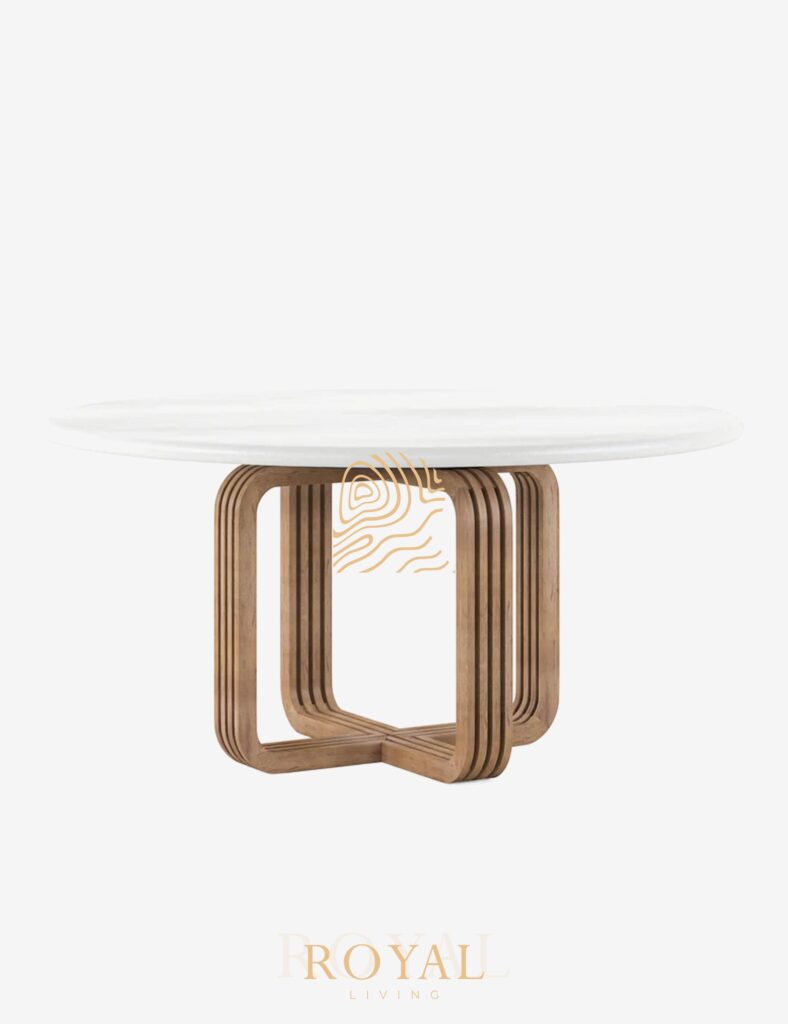 PORTICO Round Dining Table Top Marmer - Meja Makan Cafe